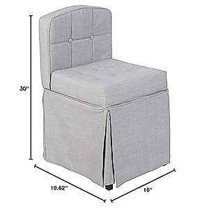 Silverwood CPFV1132B Vanity Chair, 19. 62 L x 16 W x 30 H in, Gray
