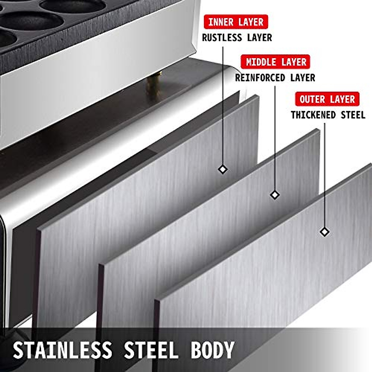 VBENLEM 110V Mini Dutch Pancake Baker 50PCS 1700W Commercial Electric Nonstick Waffle Maker Machine 1.8 Inches for Home and Restaurants