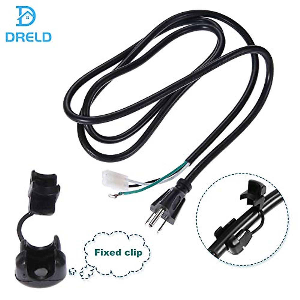 Smoker Grill Power Cord Kit by Dreld，Barbecue Power Cord Replacement for Traeger and Pit Boss Pellet Smoker Grills - 6 Feet