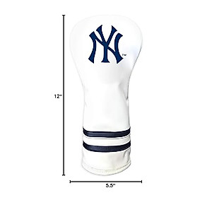Team Golf MLB New York Yankees White Vintage Fairway Head Cover White Vintage Fairway Golf Club Headcover, Form Fitting Design, Retro Design
