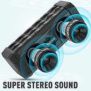 BUGANI Bluetooth Speaker M99 Portable Bluetooth Speaker 5.0, 100ft Wireless Range, Louder Volume, Stereo Sound, Amazing Bass, IPX5, Built-in Mic, Speaker for Home, Outdoors and Travel