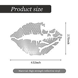 UGSHY 1 PC Motorcycle Helmet Sticker, Lips Reflective Decal, Personalized Bumper Stickers, Fit for Cars, Motorcycles, Helmets, Wind Screens, Laptops, Cellphones (Silver)
