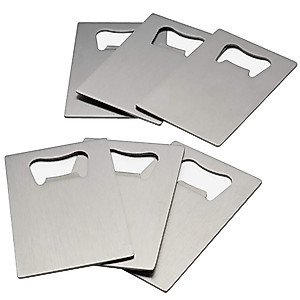 Pekky Credit Card Bottle Opener, 6 Packs, Stainless Steel