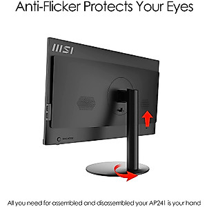 MSI 2023 Pro 24'' FHD LED All-in-One AIO Desktop PC Intel 4-Core i3-10105 16GB DDR4 256GB NVMe SSD 1TB HDD Intel UHD Graphics WiFi AX BT Webcam HDMI RJ45 COM Port Black Windows 10 Pro w/RE 32GB USB