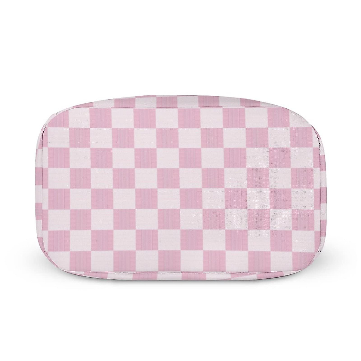 Abstract Geometric Pink Checkered Lunch Bag for Women Men, Insulated Meal Bag, Lunch Tote Bag for Work Outdoor