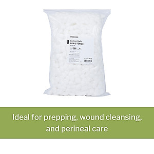 McKesson Cotton Balls [4000 Count] Bulk, 100% Pure Cotton Balls for Face, Nail Polish Remover, Makeup, Medium, 2000 Count, 2 Boxes