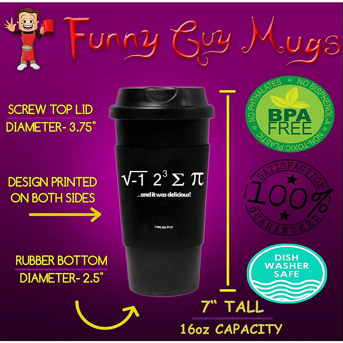 Funny Guy Mugs Have You Tried Turning It Off And On Again Travel Tumbler With Removable Insulated Silicone Sleeve, White, 16-Ounce