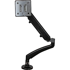 StarTech.com Desk Clamp Monitor Mount - Adjustable - Supports Monitors 12” to 34" (15.4lb/7kg) - Full Motion Slim VESA Mount Monitor Arm - Desk & Grommet Clamp -Black, TAA (ARMSLIM)