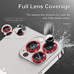 TIUYAO Camera Lens Protector for iPhone 14 Pro 6.1"& iPhone 14 Pro Max 6.7", Tempered Glass Camera Lens Protector Aluminum Alloy Lens Ring Cover Fit for iPhone 14 Pro/iPhone 14 Pro Max(Red)