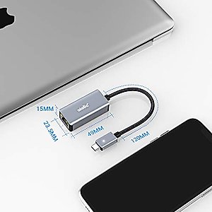 USB C to Ethernet Adapter, atolla USB Type-C to LAN Network RJ45 Gigabit Ethernet Adapter, Thunderbolt 3 Compatible with MacBook Pro, MacBook Air, iPad Pro, Surface, XPS and More