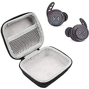 JBL UA True Wireless Flash Sport in-Ear Headphones On-The-Go Bundle with Deluxe CCI Premium Case (Black) (Renewed)