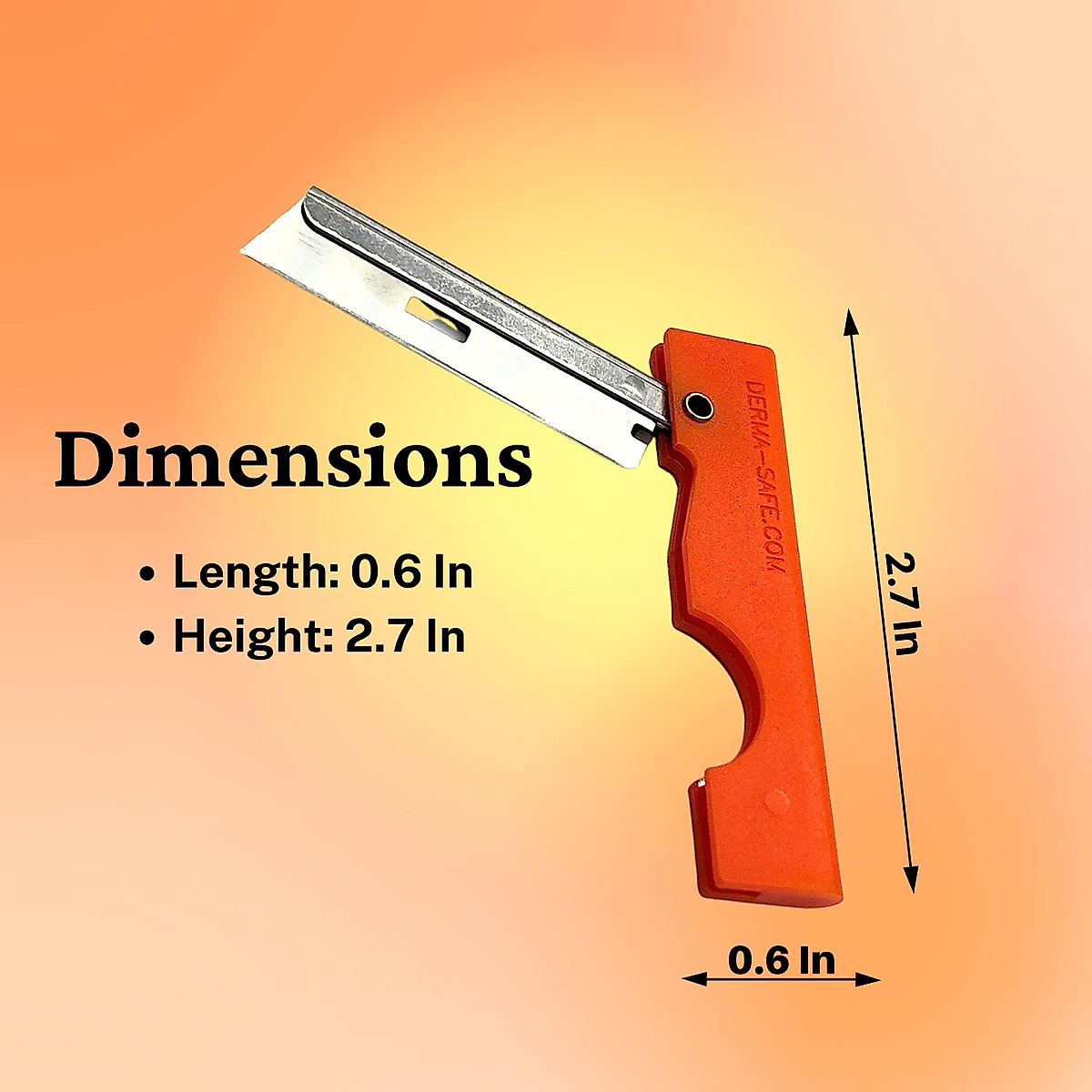 Derma-Safe Folding Utility Razor for Survival Utility and First Aid Kits - Mini Pocket Foldable Razor Blade, Folding Scalpel, (Orange) 25-Pack