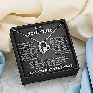Beautiful Soulmate Necklace To My Beautiful Wife Necklace My Future Wife Gift Soulmate Jewelry Forever Love Necklace (18k Yellow Gold Finish (Luxury Box))
