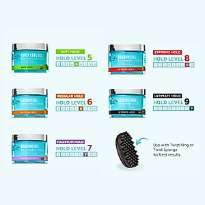 KISS COLORS & CARE Twist Curl Gel, 6 oz. - Flexible Hold, Perfect For Twists, Moisturizing & Promotes Hair Growth, No Buildup - Lightweight, Organic Jamaican Black Castor Oil