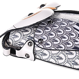 QZUnique Cute Owl Cartoon PU Leather Handbag Casual Satchel School Purse