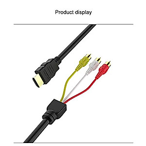 HDMI to RCA Cable,1080P HDMI Male to 3rca Video Audio AV Composite Male M/M Connector Adapter Cable Cord Transmitter(NO Signal Conversion Function), One-Way Transmission from HDMI to RCA for TV HDTV
