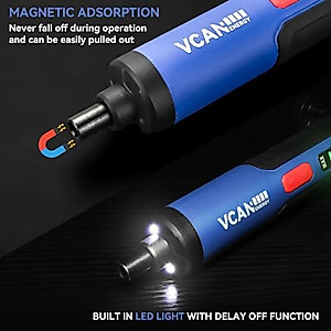 VCANENERGY 4V Electric Screwdriver,2000mAh USB Rechargeable Battery,Cordless Power Screwdriver with LED Light,Adjustable Torque,38 in 1,Suitable for small projects