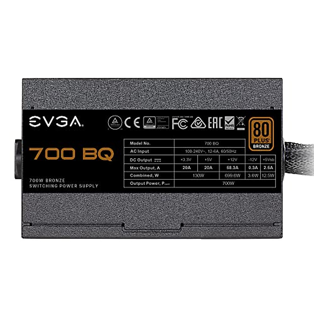 EVGA 700 BQ, 80+ Bronze 700W, Semi Modular, 5 Year Warranty, Power Supply 110-BQ-0700-V1