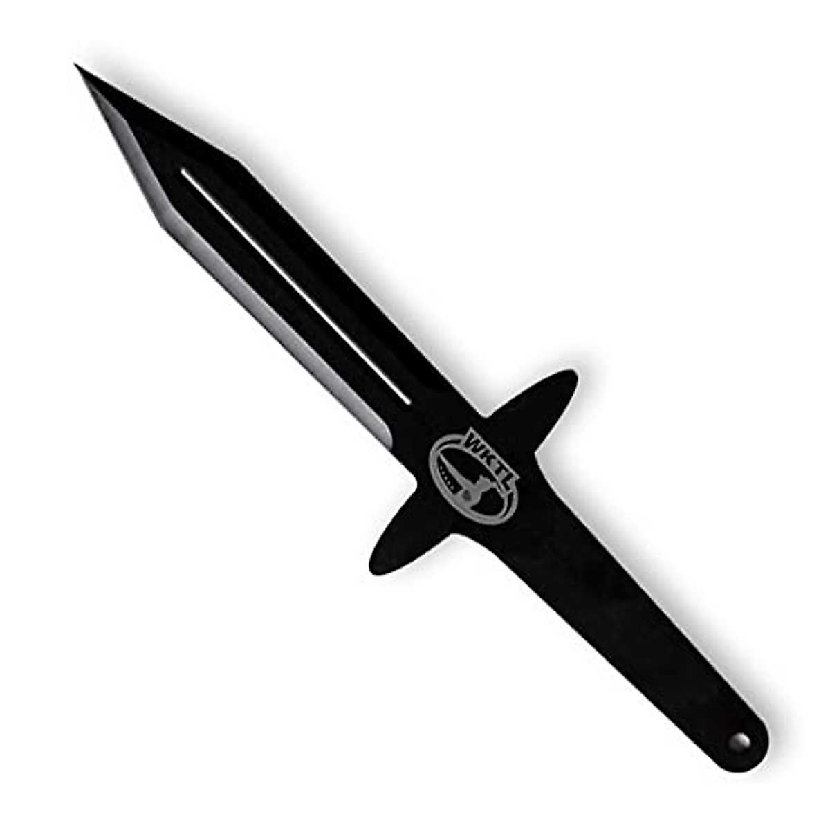 World Knife Throwing League Lancelot Professional Balanced Throwing Knife Set with Three Knives, Black Finished Blade, Full Tang, Stainless Steel, with Premium Nylon Sheath, 15 Inch Length