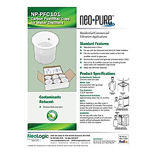 Neo-Pure NP-PFC101 Carbon Filter Cups for Nautilus/Dol-fyn Water Distillers