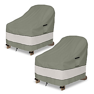 Outdoor Adirondack Chair Cover 2 Pack,Waterproof 100% Patio Chair Covers,30W x 34 D x 36 H inches,Patio Adirondack Chair Cover for Outdoor Chair -Grayish Green