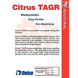 Detco -Citrus TAGR (Tar,Asphalt, & Graffiti) Remover- D-Limonene Citrus Orange Cleaner, Degreaser & Deodorizer- 32 oz