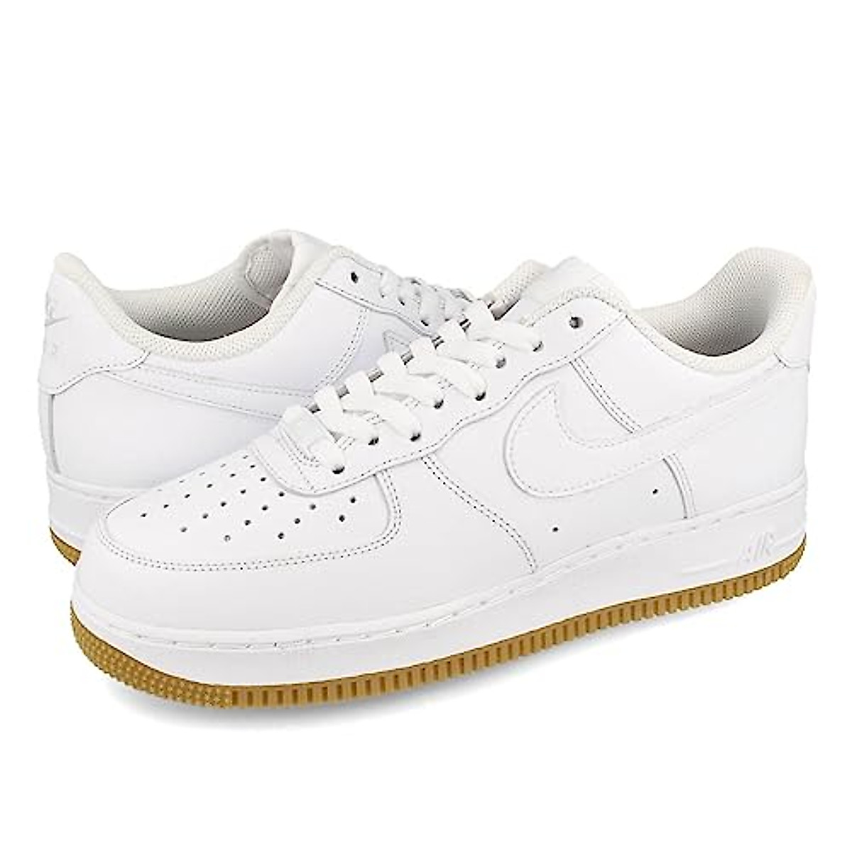 Nike Men's Air Force 1 Low '07 Sneaker, White/White-gum Light Brown, 7