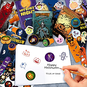 APROAT 216pcs Halloween Goodie Bag Fillers,Bulk Halloween Party Favors For Kids, Halloween Favors for School Stationery Set, Halloween Treats Non Candy,Halloween Prizes