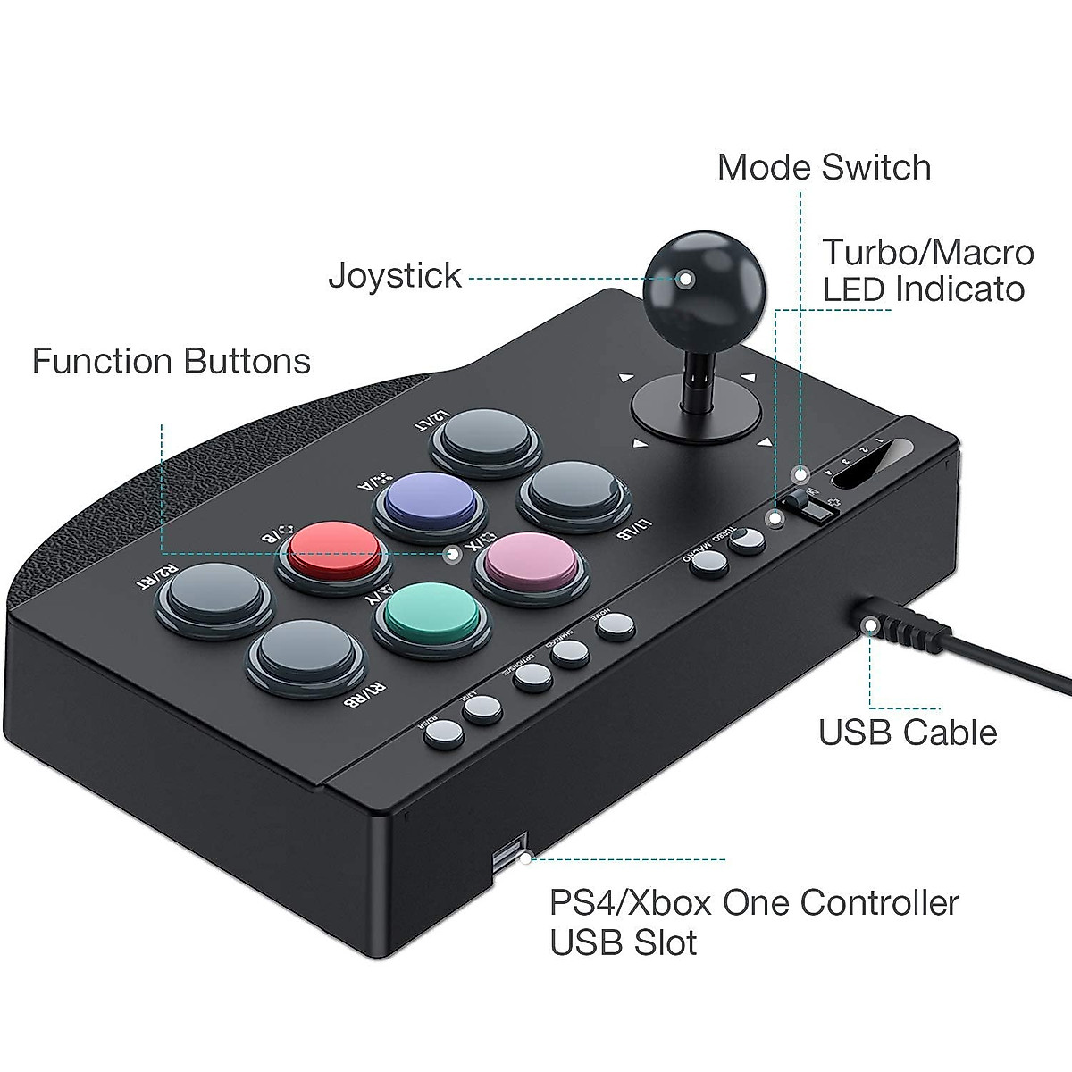 PXN 0082 Arcade Fight Stick Street Fighter Arcade Joystick for PC/PS4/PS3/XBOX S/X Nintendo Switch/PC Windows Game Rocker