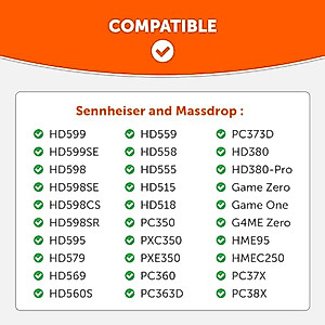 WC Freeze PC38X - Cooling Gel Earpads for Sennheiser PC38X / PC37X / HD599 / HD598/ HD560S / Game ONE & More, Made by Wicked Cushions - Elevate Comfort, Durability, & Sound | Black