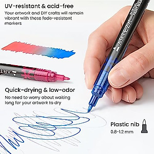 Arteza Acrylic Paint Markers, Set of 40 Acrylic Paint Pens in Assorted Colors, Small Barrel, Art & Craft Supplies, Use on Canvases for Painting, Glass, Pottery, Plastic, and Rock