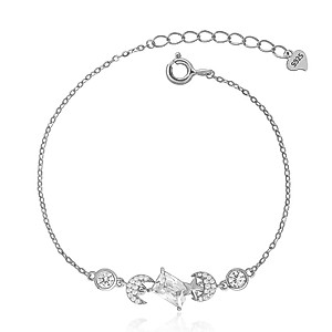 Meissa Bracelet for Women Crystal Bracelet Sterling Silver Charm Bracelet Rose Gold Bracelet Friendship Bracelet 6 to 7.6 Inches