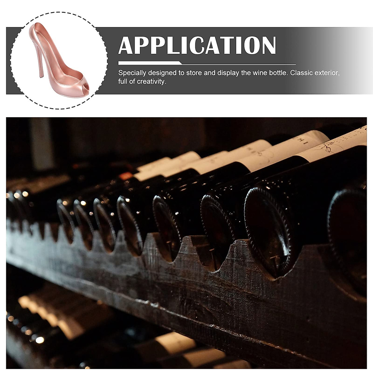 Zerodeko Shoe Wine Rack Holder Wine Rack Holder High Heel Design Rack Wine Bottle Holder Desktop Table Centerpiece Home Decorations for Kitchen Restaurant Bar Hotel Pink