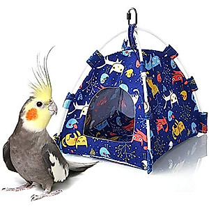 Bird Nest House Hammock Bed Hut Parrot Hamster Hanging Tent Winter Warm Habitat Cave for Parakeet Cockatiel Conure Lovebird Finch Canary African Grey Budgie Chinchilla Guinea Pig Rat (L)