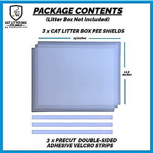 Cat Litter Box Pee Shields (3 Pack) - Litter Box Not Included