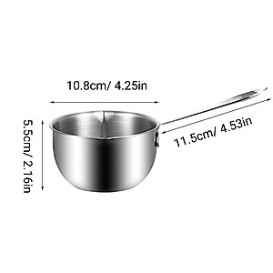 Stainless Steel Butter Warmer, Milk Warmer Pot with Pour Spouts Mini Chocolate Melting Pot for Coffee Tea Soup Warming