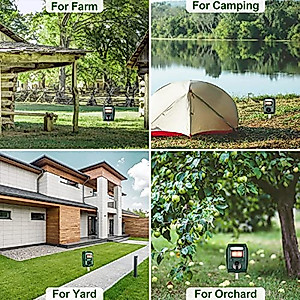 Wikomo 2023 Solar Powered Repellents Protectors Outdoor, Waterproof Solar Device with USB Charging, Flashing LED, 5 Working Modes, Suitable for Yard, Terrace, Campsite, Garden, Farm-Green