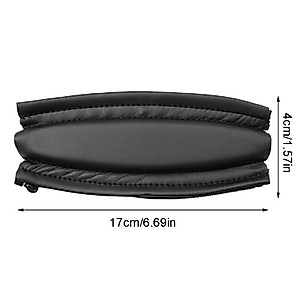 QC2 Replacement Top Headband Pad Cushion Cover Leather Headband Protector with Buckle Repair Parts Compatible with Bose Quiet Comfort 2 QC2 QC 2 QC15 QC 15 Headphones (Black)