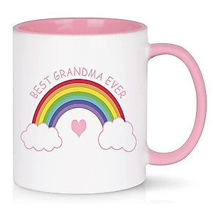 WENSSY Gifts for Grandma, Best Grandma Ever Mug, Best Grandma Ever Rainbow Mug, Best Grandma Ever Gifts, Birthday Mothers Day Gifts for Grandma from Grandchild Granddaughter Grandson 11 Ounce