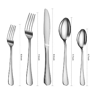 Silverware Set for 4, 20-piece Flatware Set Service for 4, Stainless Steel Cutlery Utensils Set, Home Kitchen Restaurant Silverware Tableware Sets, Mirror Polished Knife Fork Spoon Set