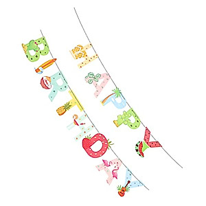 UPKOCH Birthday Banner Hawaiian Party Decoration Hawaiian Happy Birthday Banner Pennant Hawaiian Bunting Garland Tropical Decorations Hawaiian Party Supplies