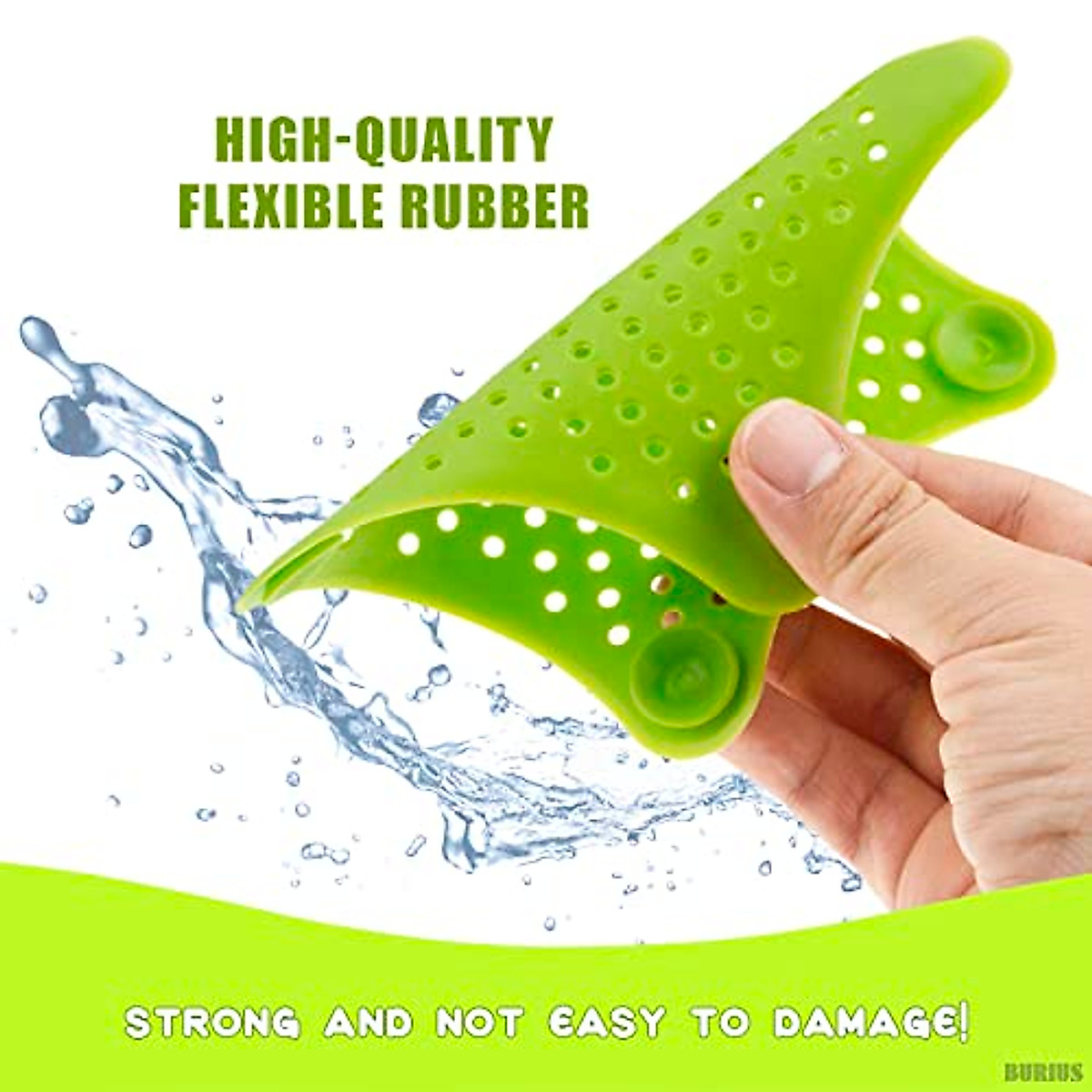3Pcs Starfish Rubber Sink Strainers - Drain Hair Catcher - Kitchen Sink Strainer Stopper Silicone Drain Cover - Tub Drain Hair Catcher, Bathroom Sink Drain Strainer for Sink, Bathtub Strainer