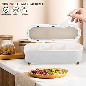 Hemoton Flatware Tray with Lids Plastic Cutlery Storage Box Kitchen Cutlery Utensil Drawer Organizer with Cover Silverware Countertop Storage Containers (White)