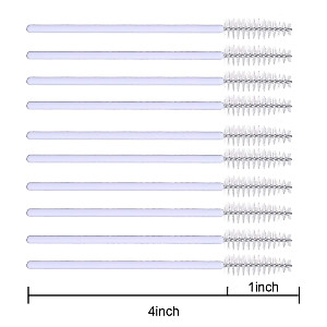 Elisel 100 PCS Disposable Eyelash Brushes Mascara Brushes Eye Lash Eyebrow Applicator Cosmetic Makeup Brush Tool Kits (White)