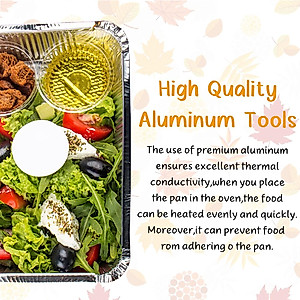 42PCS Thanksgiving Leftover Containers, Thanksgiving Tin Foil Containers with Lids Turkey Aluminum Disposable Food Storage Pans for Fall Party Leftovers, Holiday Treats, Thanksgiving Party Favors
