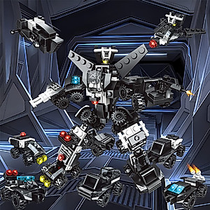 WODMAZ 12 PCS Pre Filled Easter Eggs with Robot Vehicles Building Blocks, Car Toys Set for Kids' Gift, Easter Party Favors, Easter Basket Fillers, Easter Egg Hunt, Classroom Events