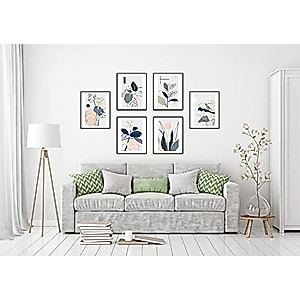 Botanical Wall Art Prints - Botanical Wall Decor Prints, Rainforest Boho Wall Art, Kitchen Plant Pictures, Bedroom Decor Modern Art Leaf Wall Art, Boho Gold Line Botanical Art Prints (8x10 in Unframed)