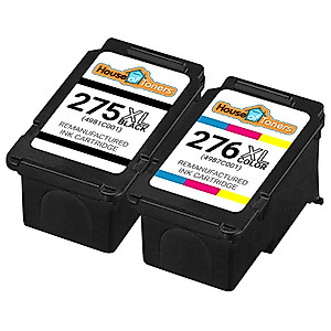 Houseoftoners Remanufactured Ink Cartridge Replacement for Canon PG-275XL 275 XL CL-276XL 276 XL for PIXMA TS3520 TS3522 TR4720 (1 Black, 1 Color)