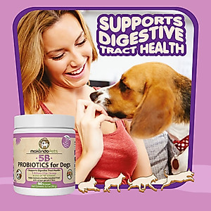 Probiotics for Dogs & Puppies–Extra Strength 9 Species, 5 Billion CFU per Scoop of Dog Probiotics and Digestive Enzymes for Dogs. Support Fiber for Dogs & Dog Allergy Relief– Powder Probiotic for Dogs