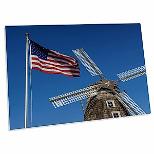 3dRose Nelis Dutch Village Dutch Windmill, US Flag, Michigan,... - Desk Pad Place Mats (dpd-191761-1)